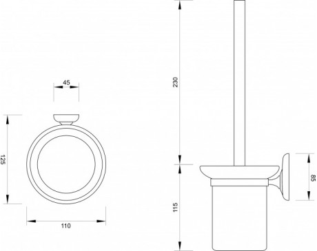Držač wc četke zidni Minotti model 80650